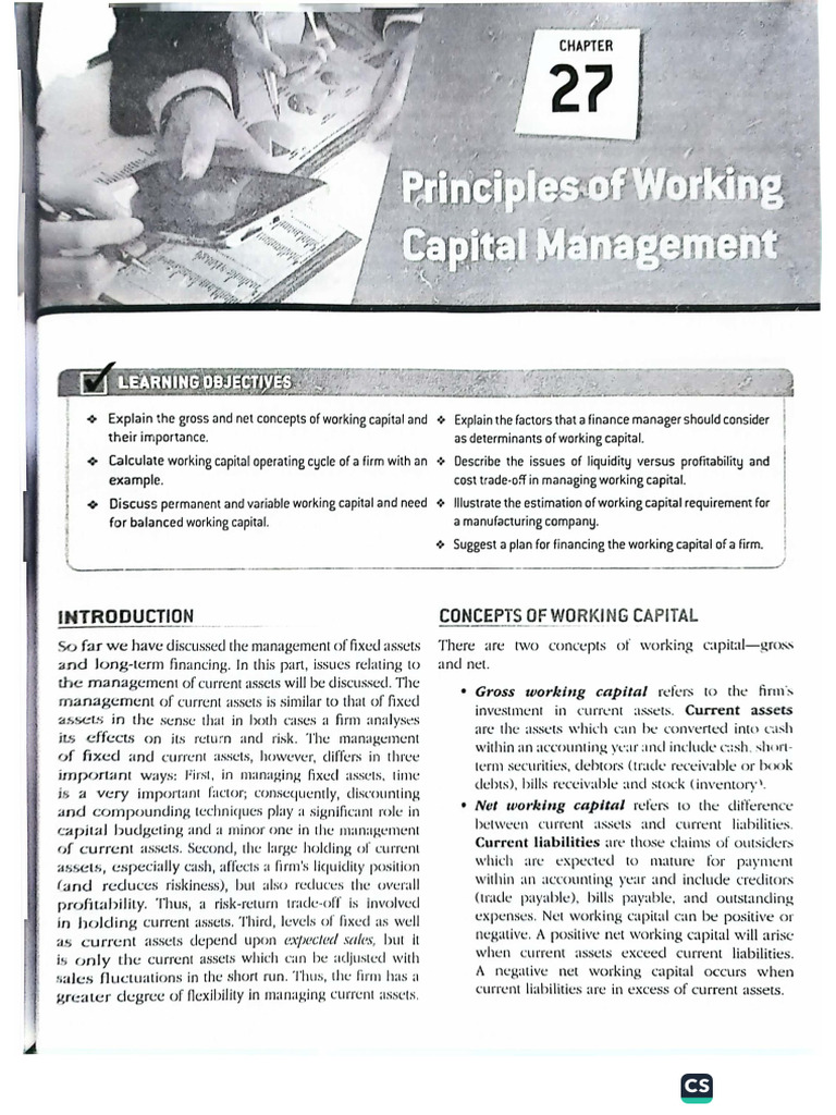 Principles of Working Capital Management | PDF