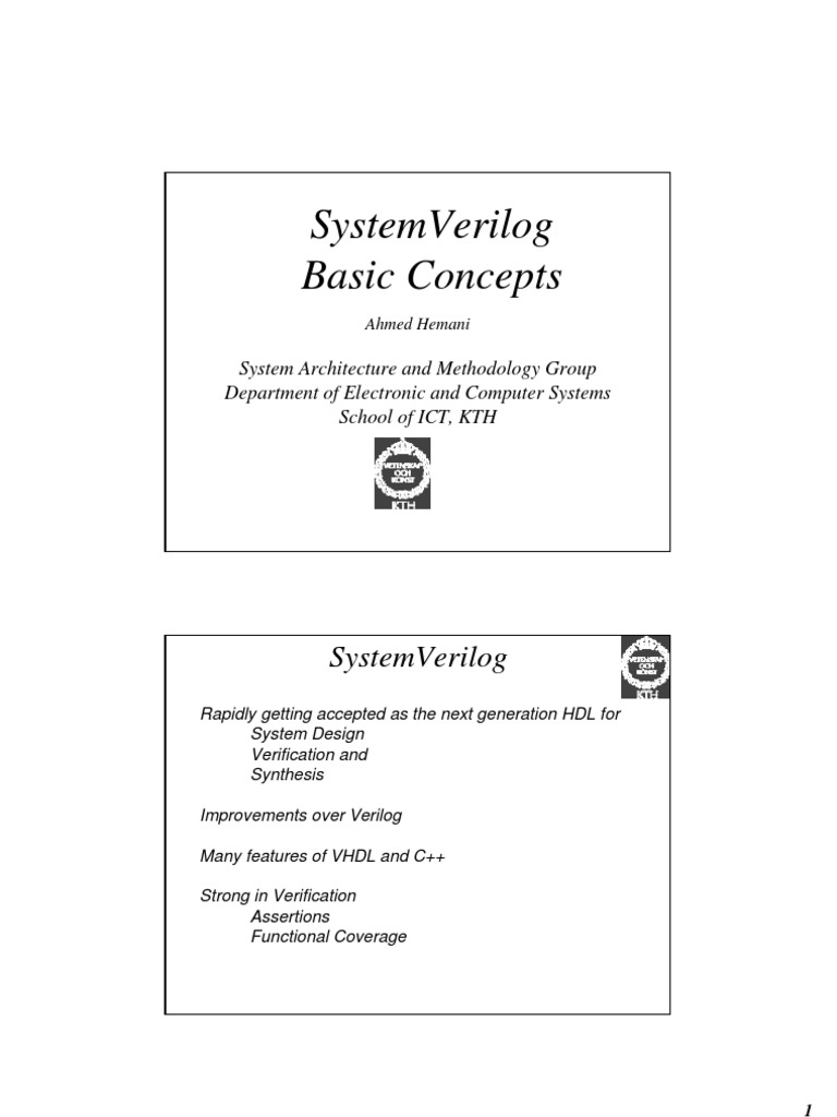 System Verilog Introduction | PDF | Array Data Structure | Vhdl