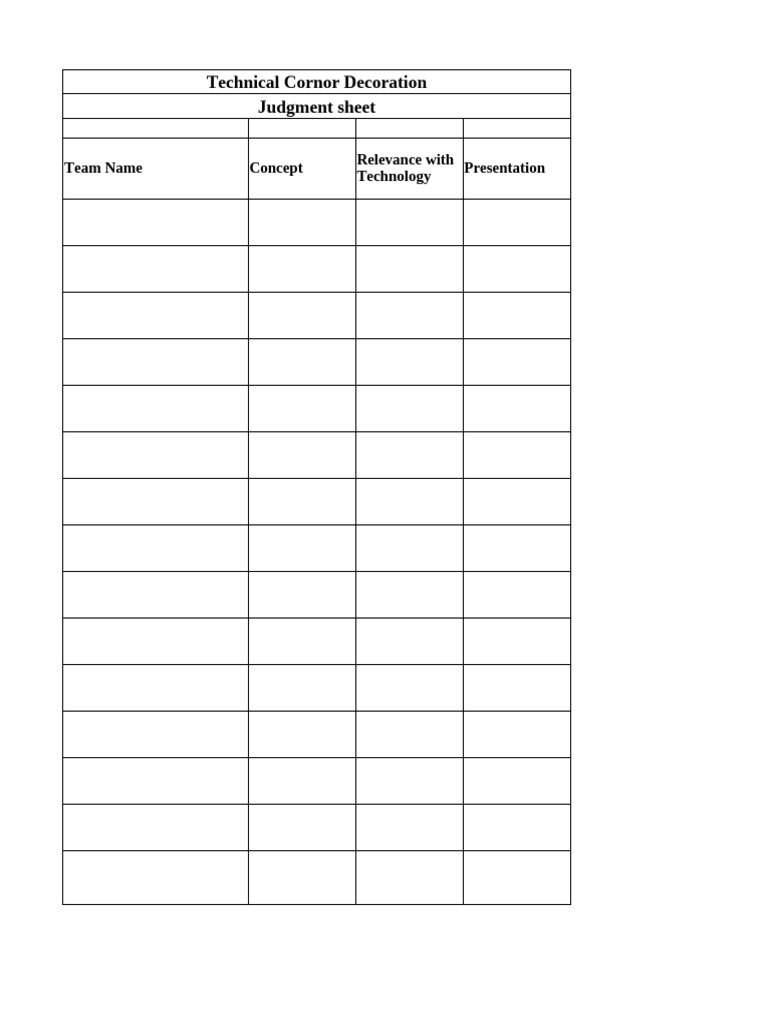 Judgement Sheet - Cornor Decoration | PDF