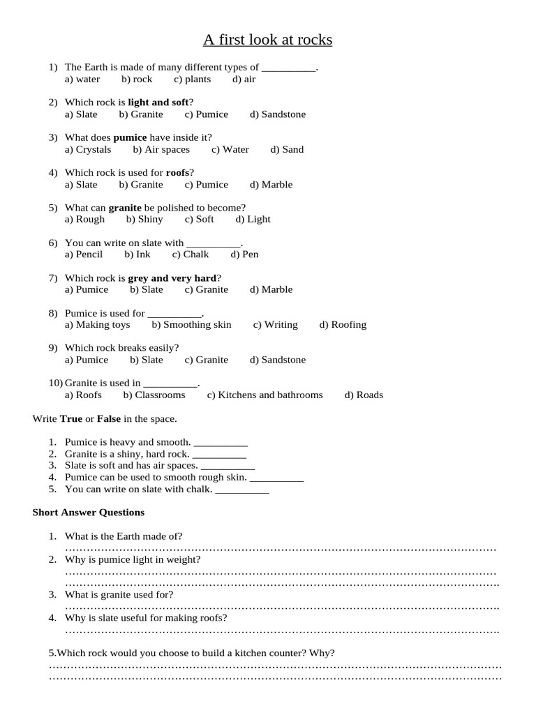 unit 4-rocks work sheet | PDF | Rock (Geology) | Magma