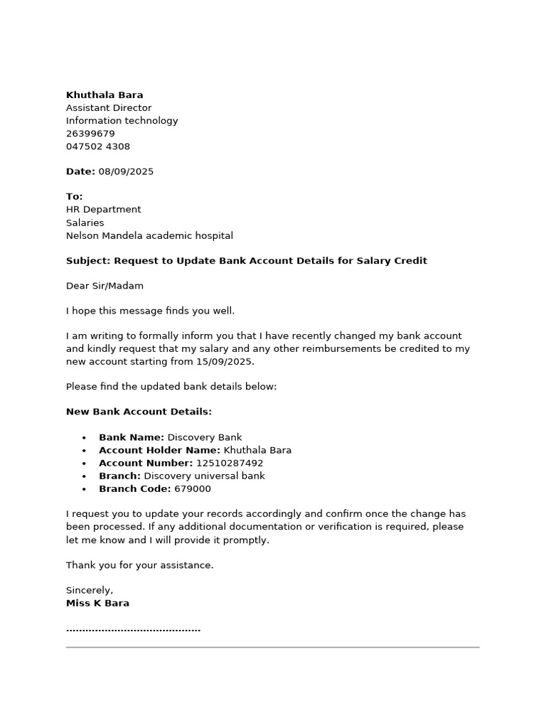 HR Letter | PDF