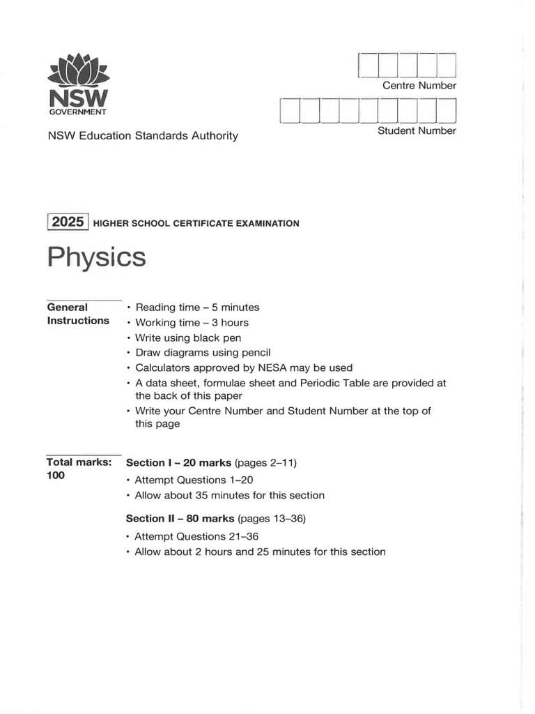 2025 HSC Physics | PDF | Electron | Orbit
