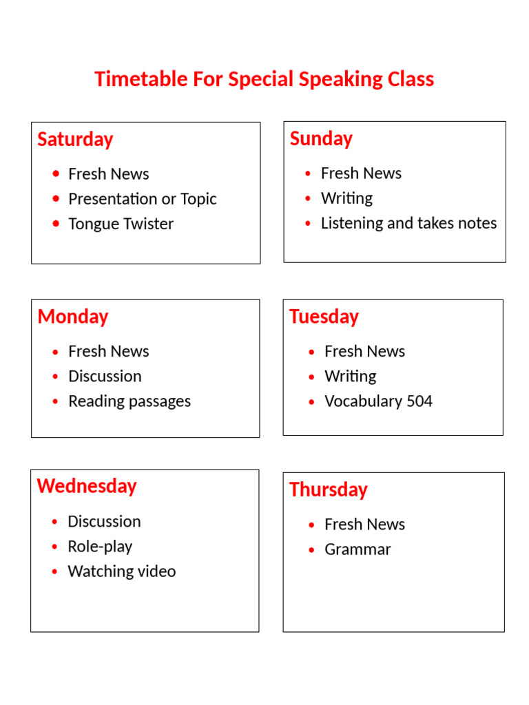 Special Speaking Class | PDF