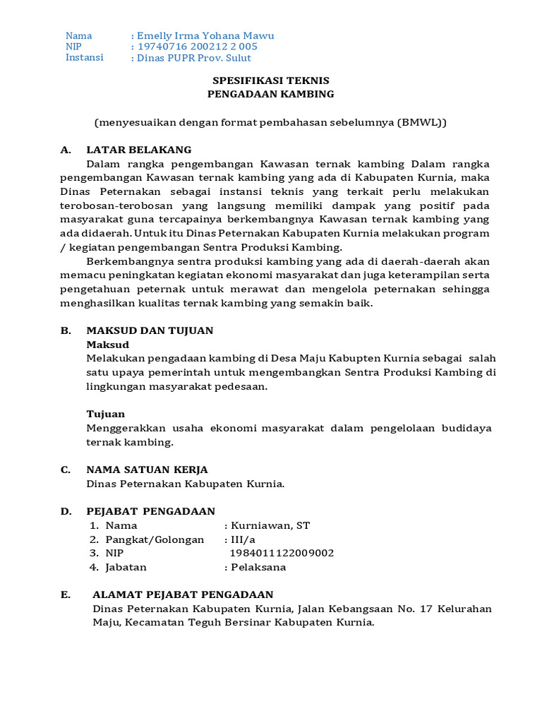 Emelly Irma Yohana Mawu - Lampiran 02 - Form Spesifikasi Teknis ...