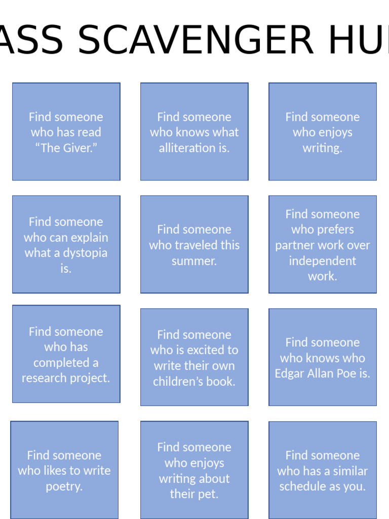 Class Scavenger Hunt | PDF