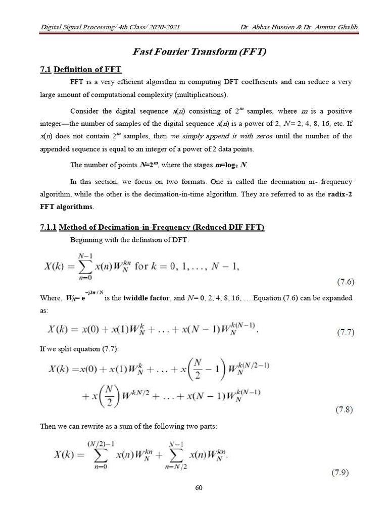 FFT-pdf | PDF | Fast Fourier Transform | Discrete Fourier Transform
