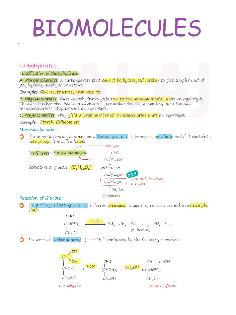 Short Notes Biomolecules | PDF