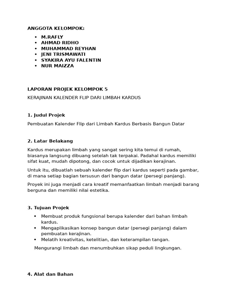Laporan Projek Kelompok 5 | PDF