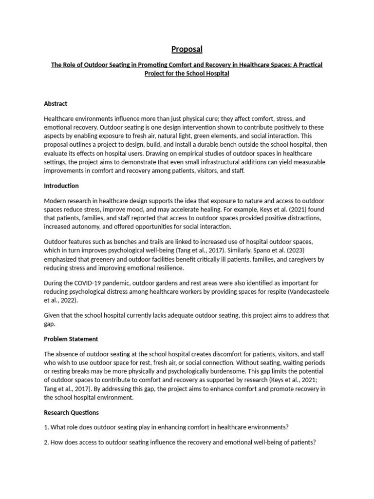Proposal With Citations | PDF | Hospital | Well Being
