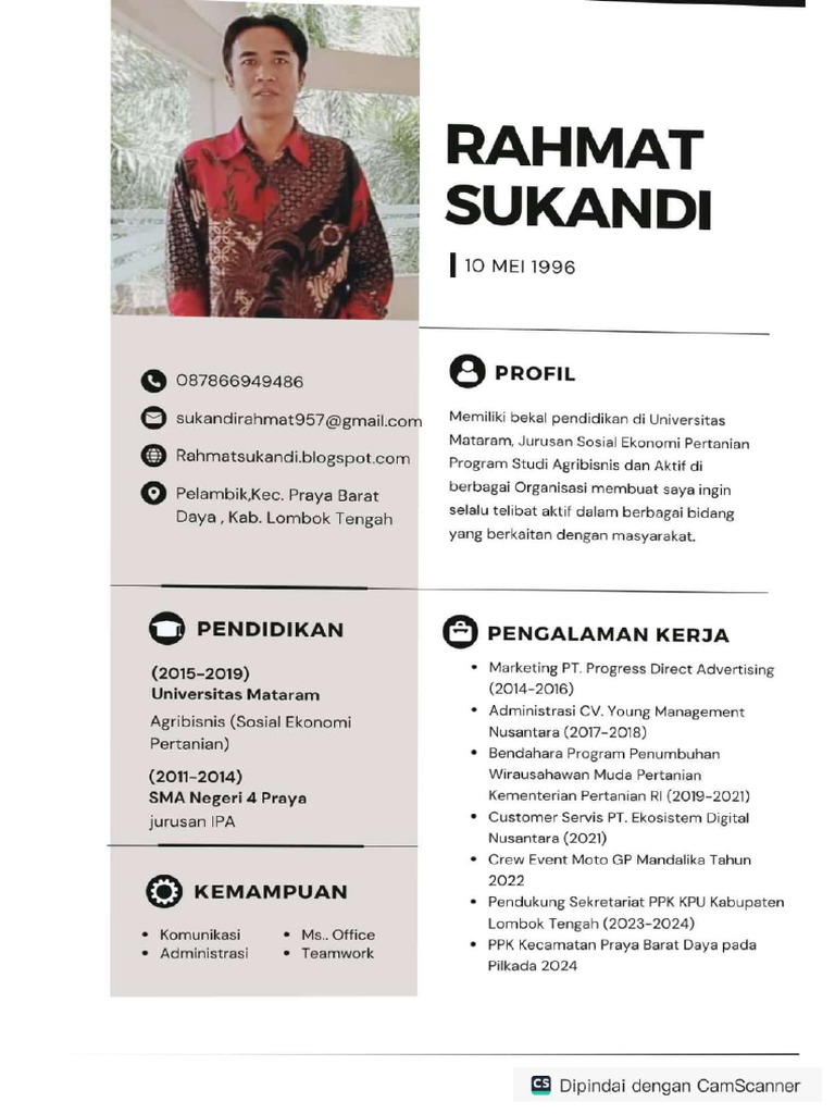 CV Rahmat Sukandi - Compressed | PDF