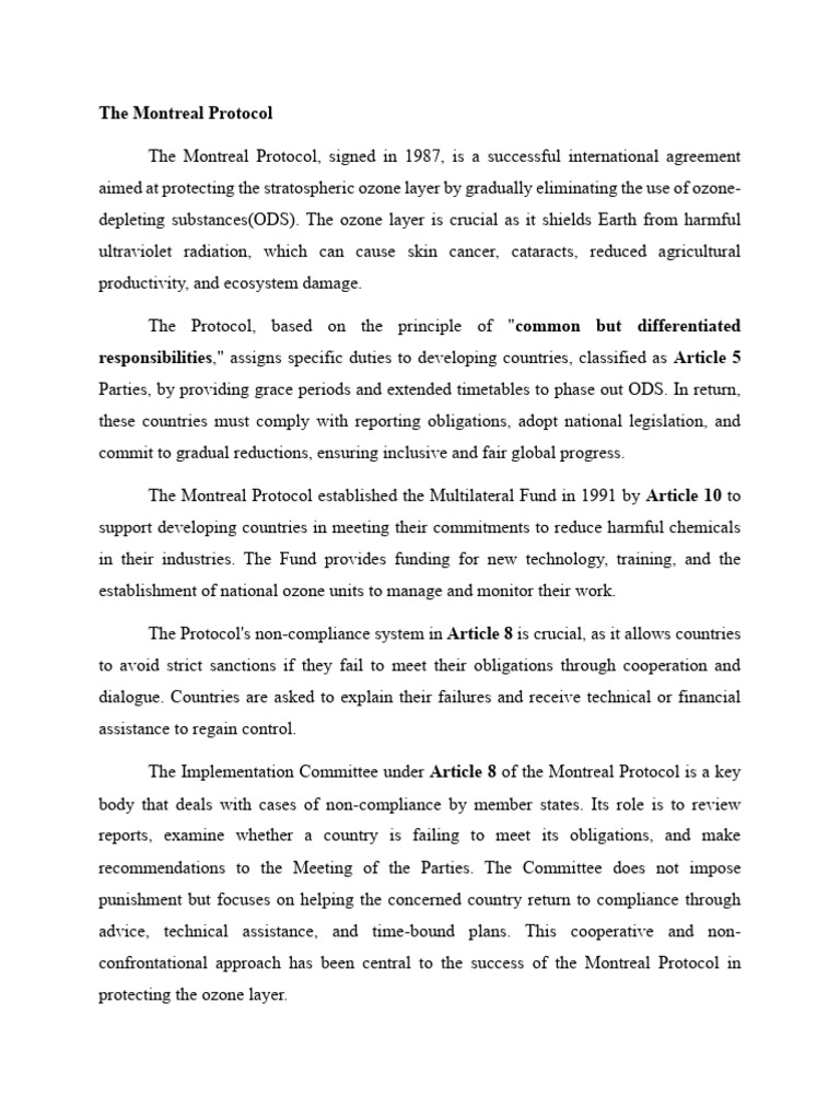 The Montreal Protocol. EXAM 2 | PDF | Treaty | Natural Environment