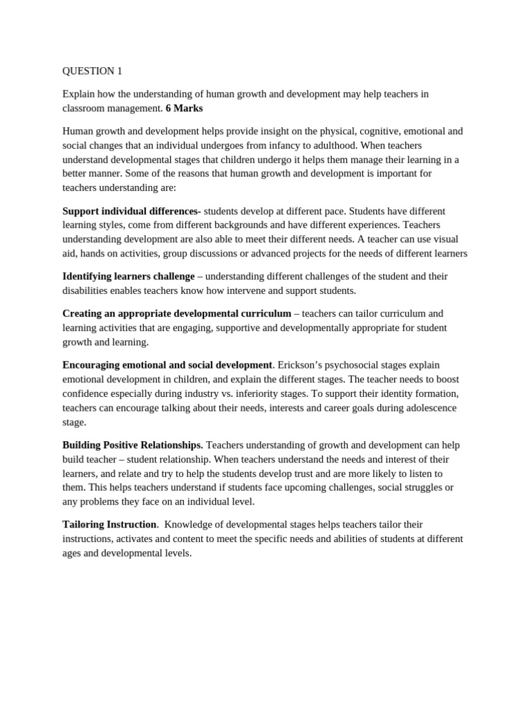 Human Growth and Development Assignment 1,2,3 | PDF