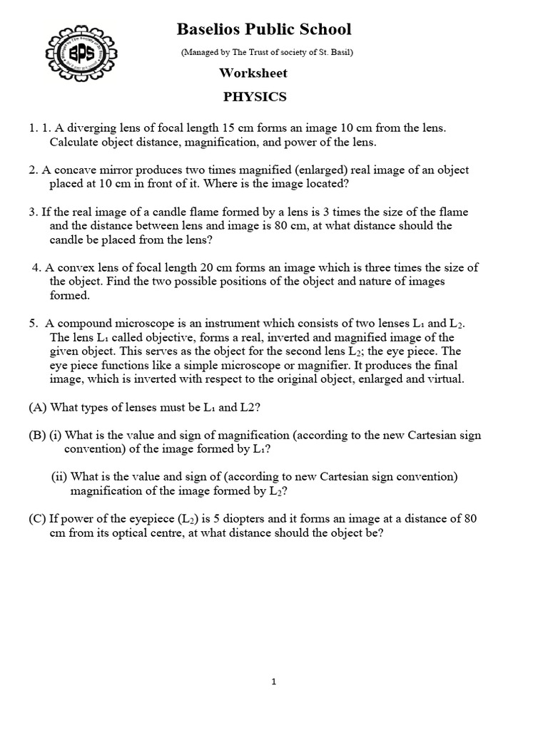 CH - 9 Worksheet | PDF