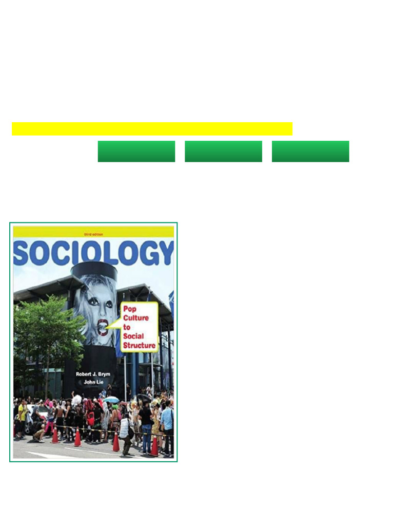 Test Bank for Sociology Pop Culture to Social Structure 3rd Edition ...