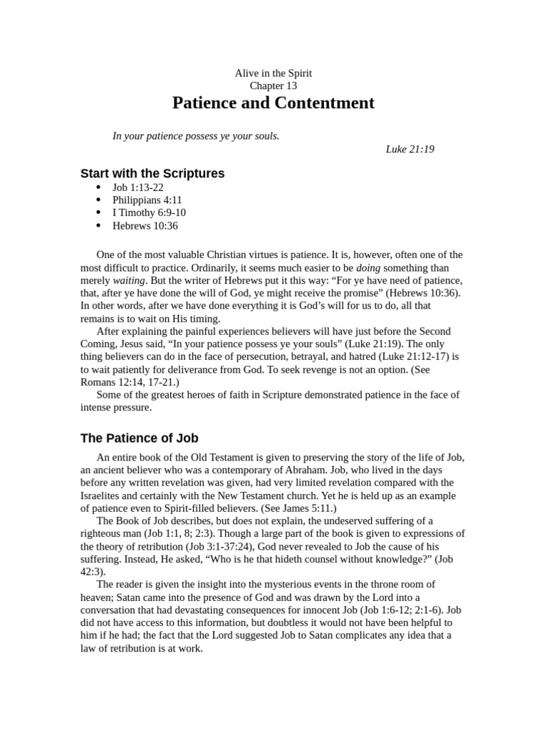 Cultivating Patience in Faith | PDF | Patience | Book Of Job