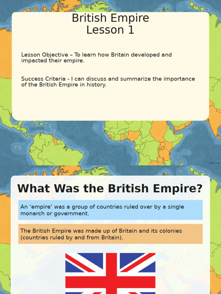 Introduction To British Empire - Work Missed 25 Aug - 29 Aug Copy 2 ...