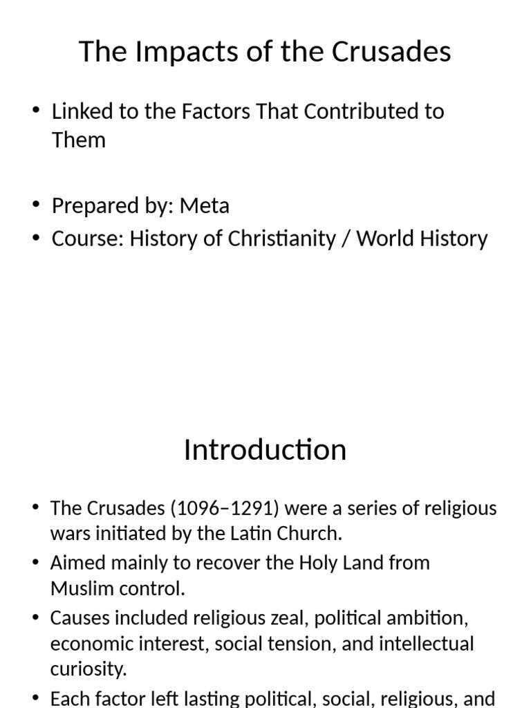 Impacts of the Crusades on Society | PDF | Crusades | Europe