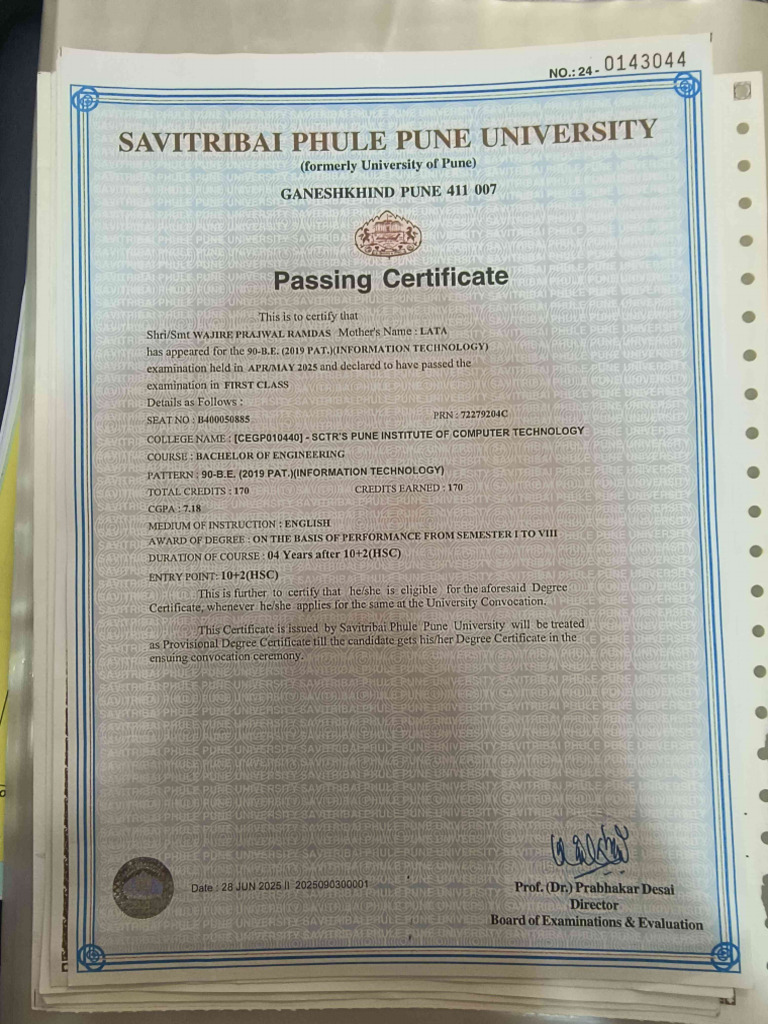 Passing Certificate | PDF