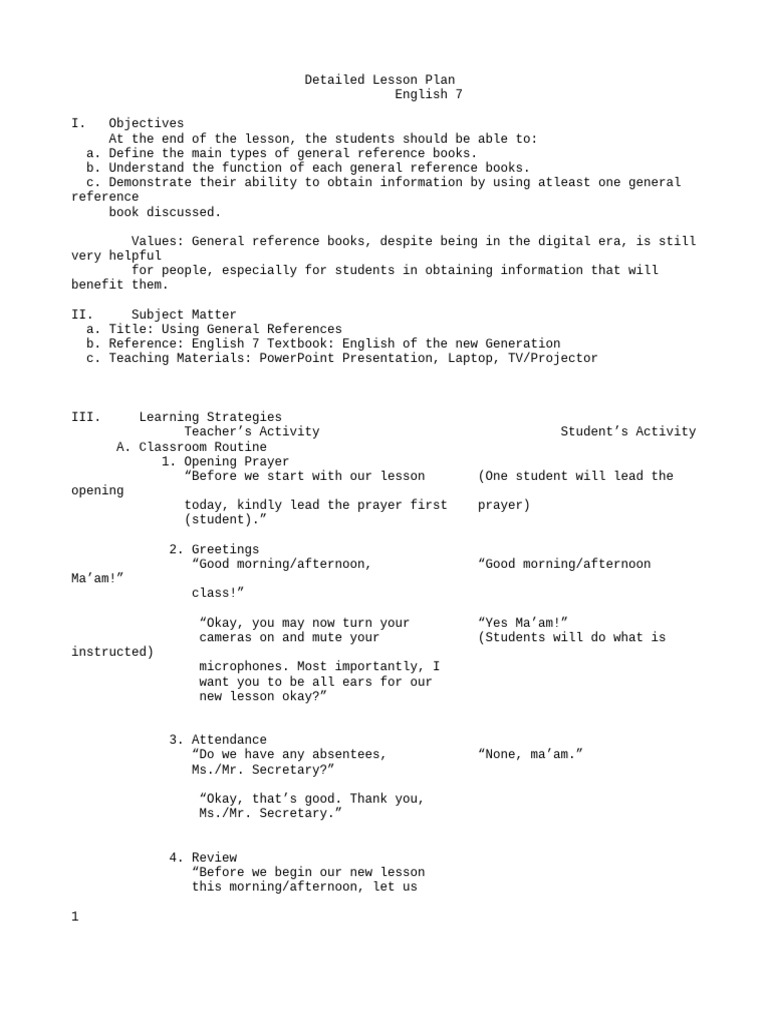 625183502-Detailed-Lesson-Plan-G7-GENERAL-REFERENCES | PDF | Metaphor ...