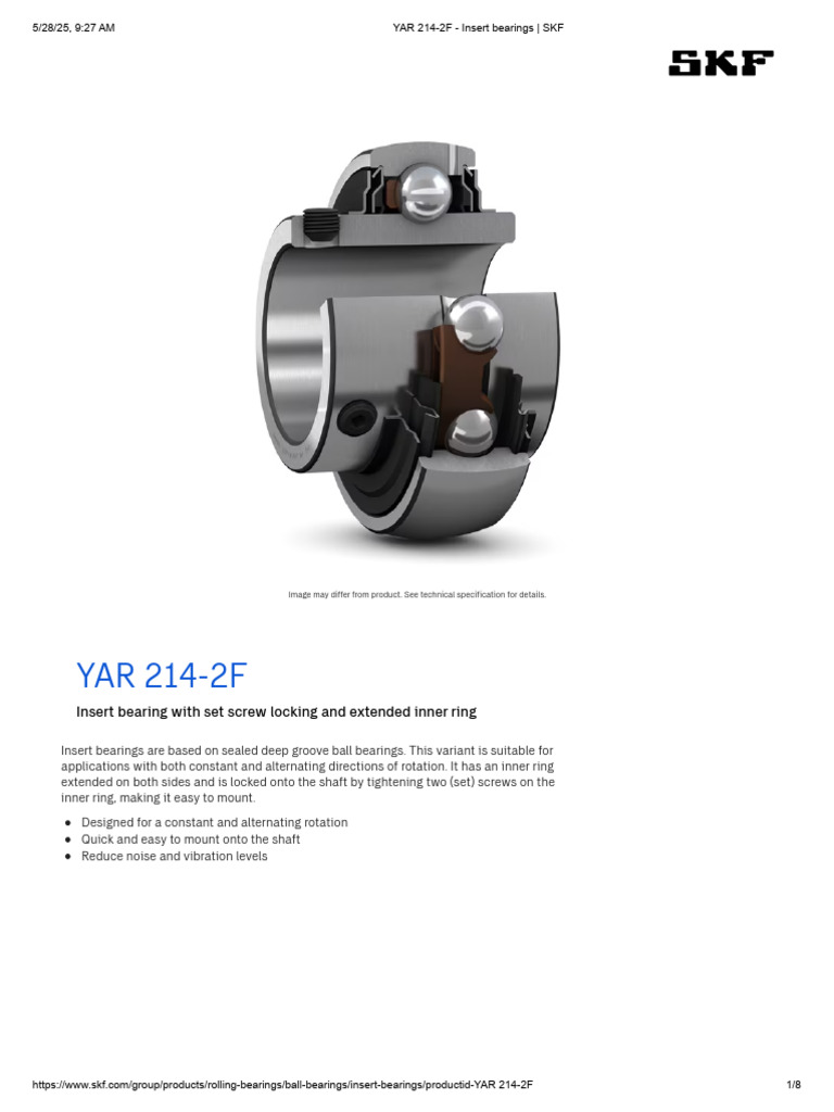 YAR 214-2F - Insert Bearings - SKF | PDF | Bearing (Mechanical) | License