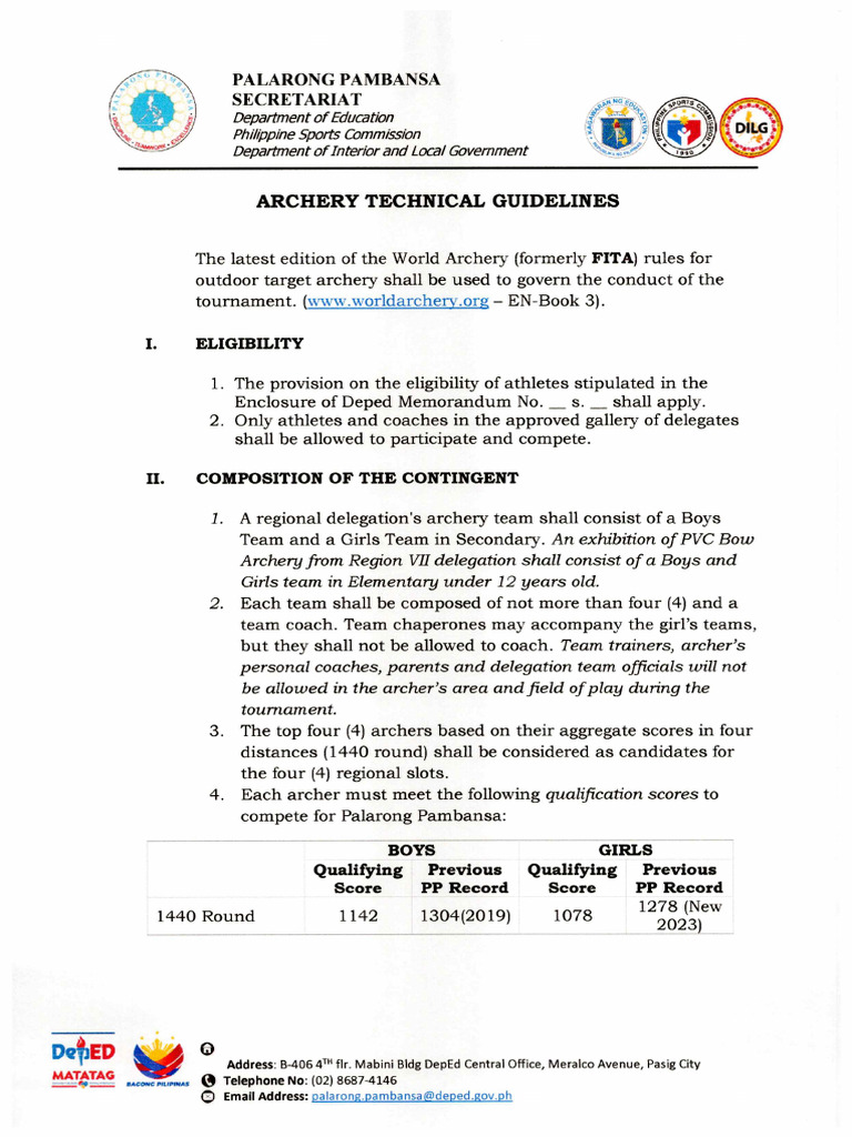 Guidelines Archery | PDF