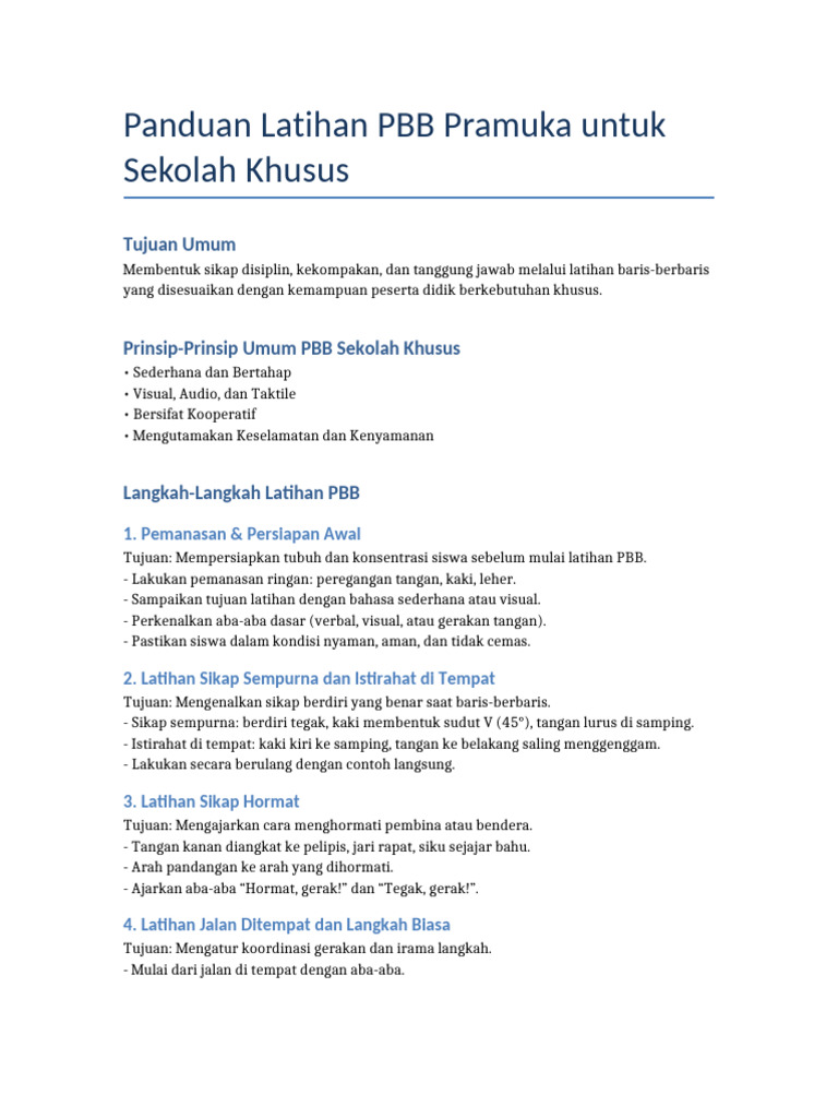 Panduan PBB Pramuka Sekolah Khusus | PDF