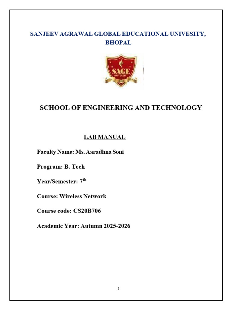 Wireless Network Lab Manual Anand | PDF | Computer Network | Channel ...