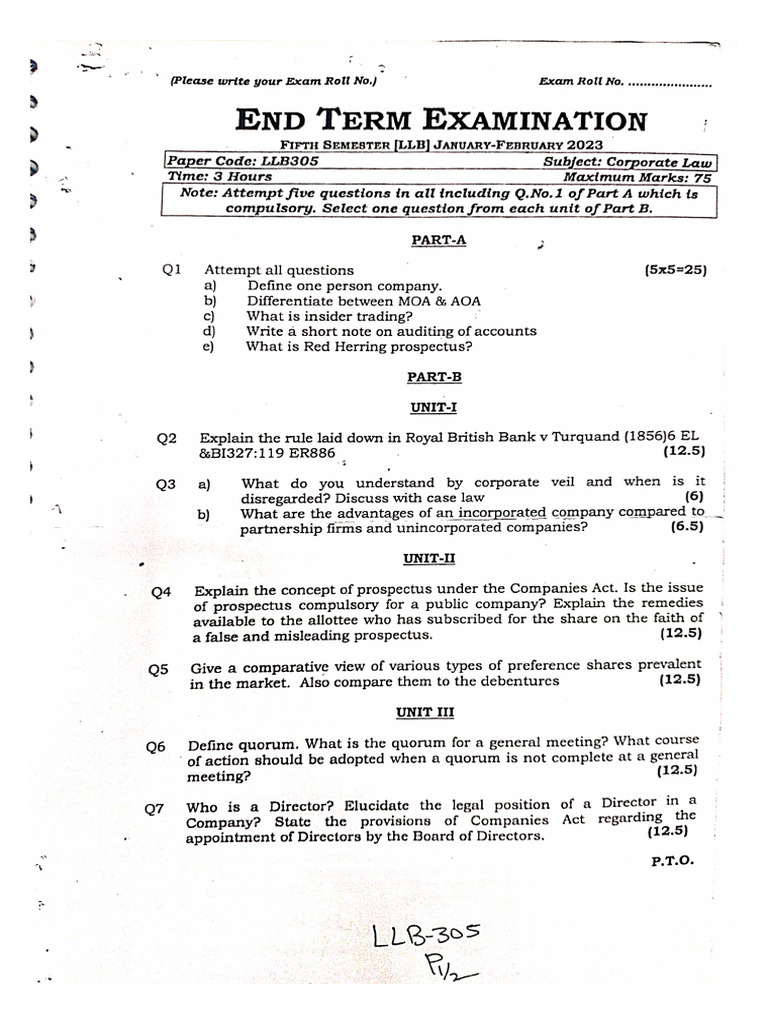 Code 405 Company Law | PDF