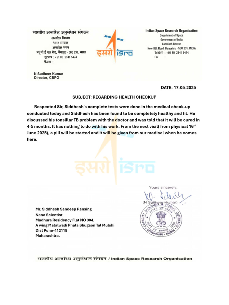 Health Checkup Results for Siddhesh | PDF