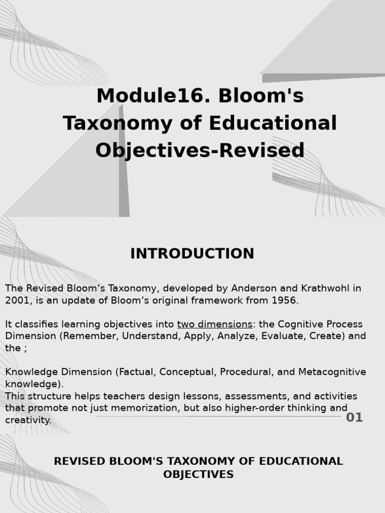 #16 Revised Taxonomy | PDF | Knowledge | Procedural Knowledge