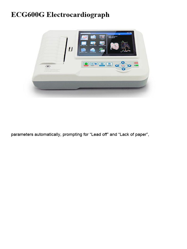 ECG600G | PDF | Electrocardiography | Filter (Signal Processing)