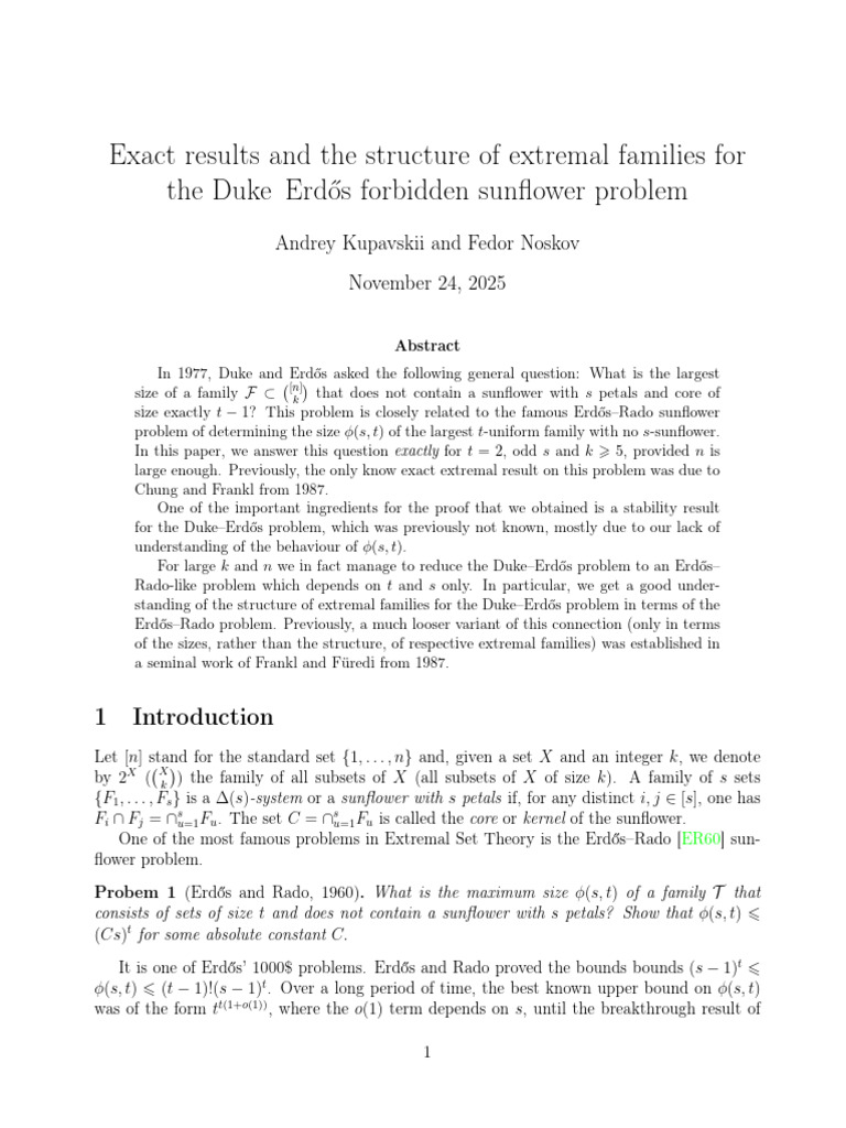 Exact Results and The Structure of Extremal Families | PDF | Theorem ...