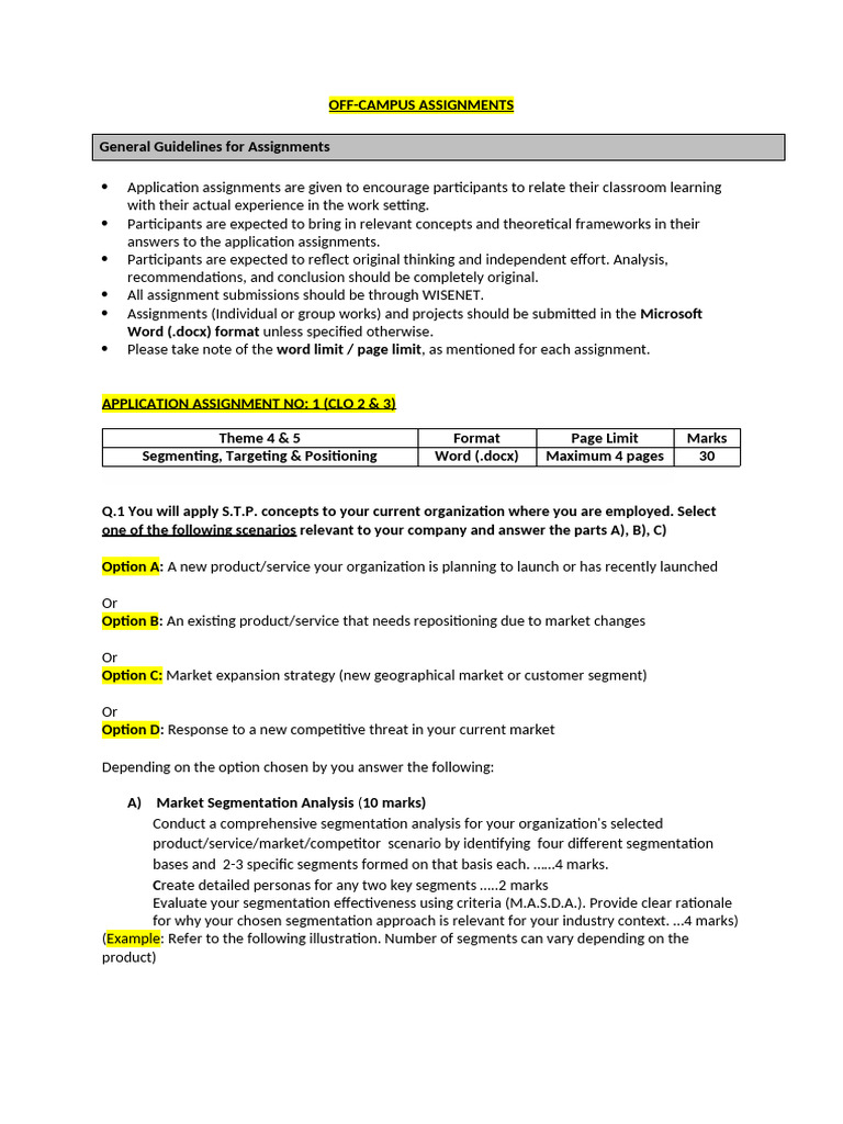 Off-Campus Assignment: S.T.P. Analysis | PDF | Market Segmentation ...