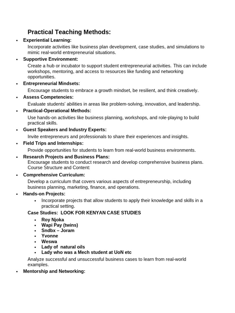Practical Teaching Methods in Innovation and EP | PDF | Business ...
