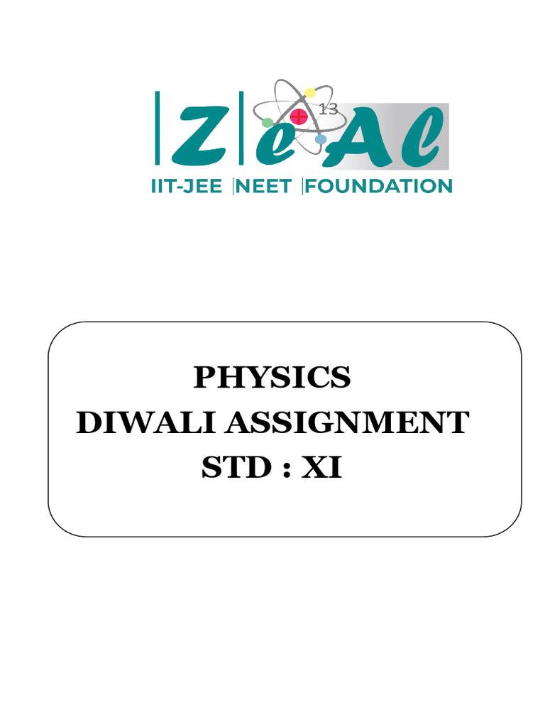 XI - Physics Diwali Assignment 2025 | PDF | Acceleration | Velocity
