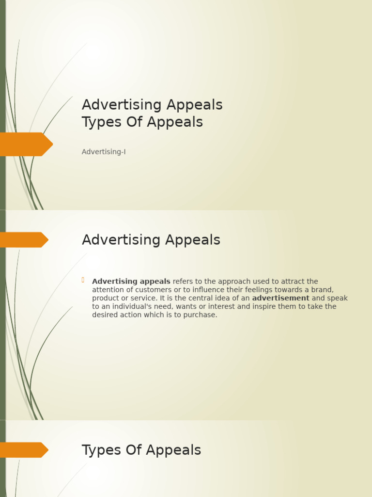 Types of Advertising Appeals Explained | PDF | Advertising | Rationality