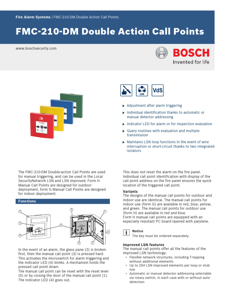 FMC-210-DM Fire Alarm Call Points | PDF | Trigger (Firearms) | Equipment