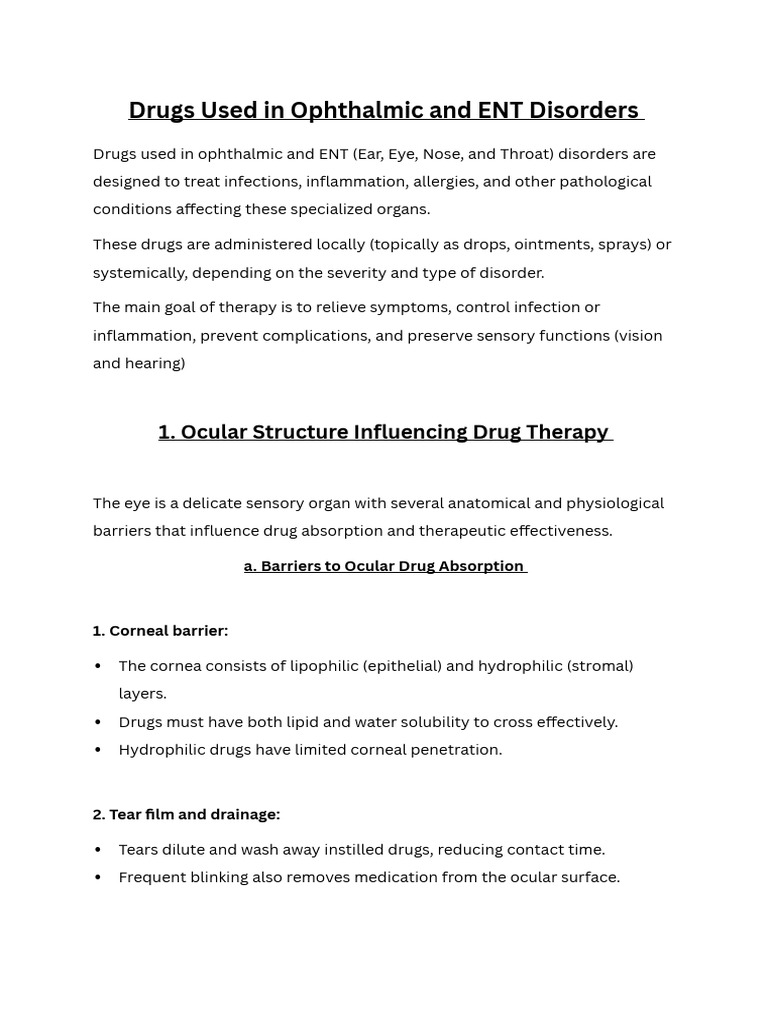 Unit VII Drugs Used in Ophthalmic and ENT Disorders - 20251029 - 102844 ...