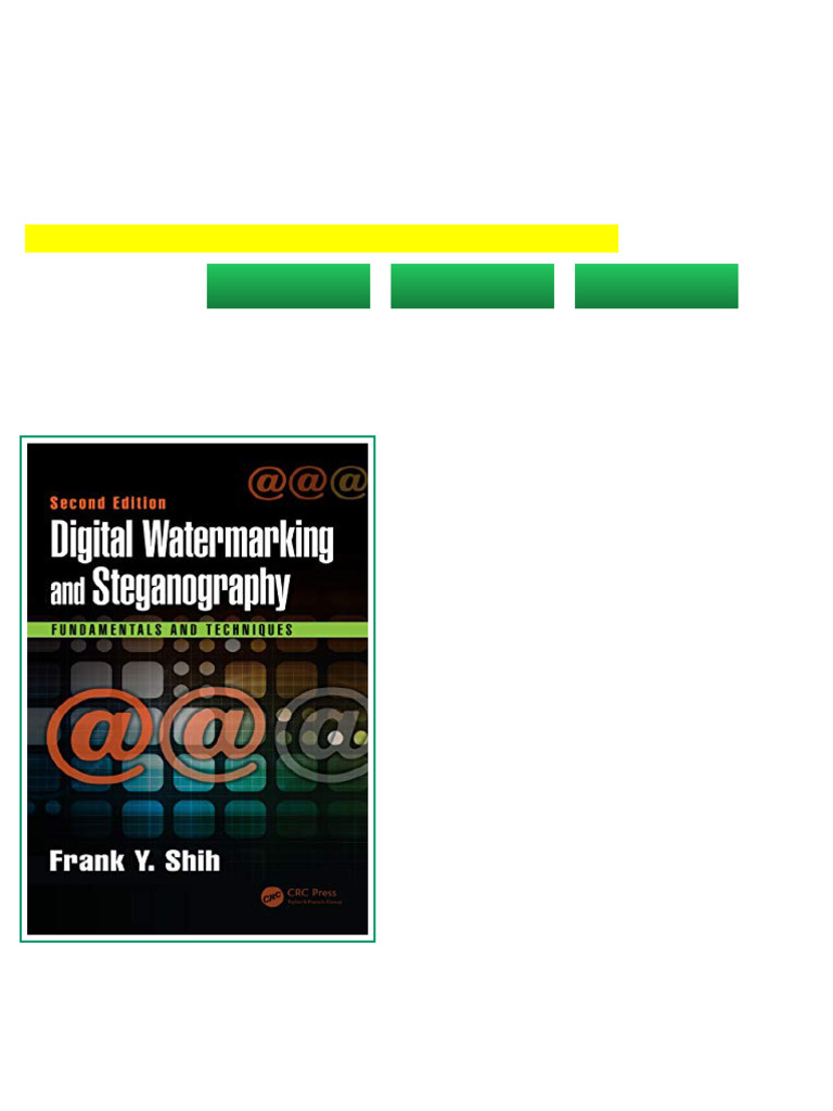 (Ebook) Digital Watermarking and Steganography by Frank Y. Shih ISBN ...