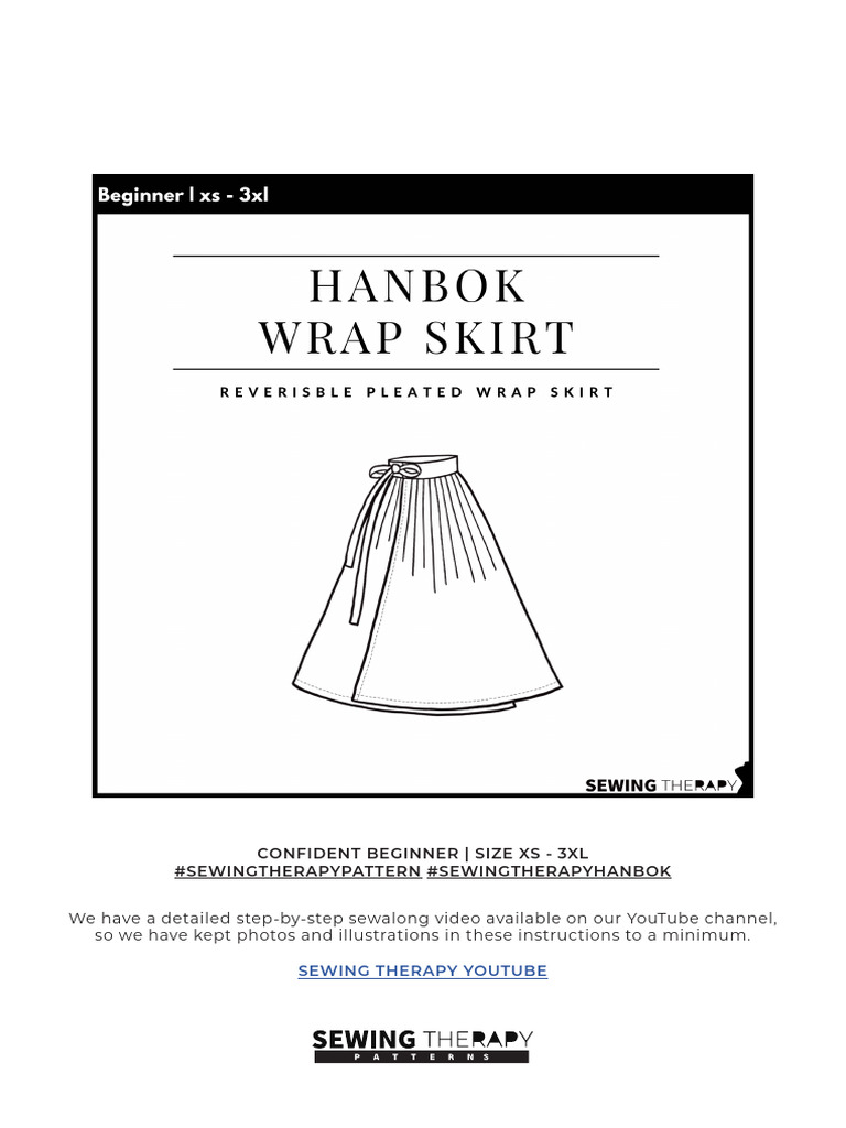 Hanbok Wrap Skirt Sewing Pattern Guide | PDF | Seam (Sewing) | Sewing