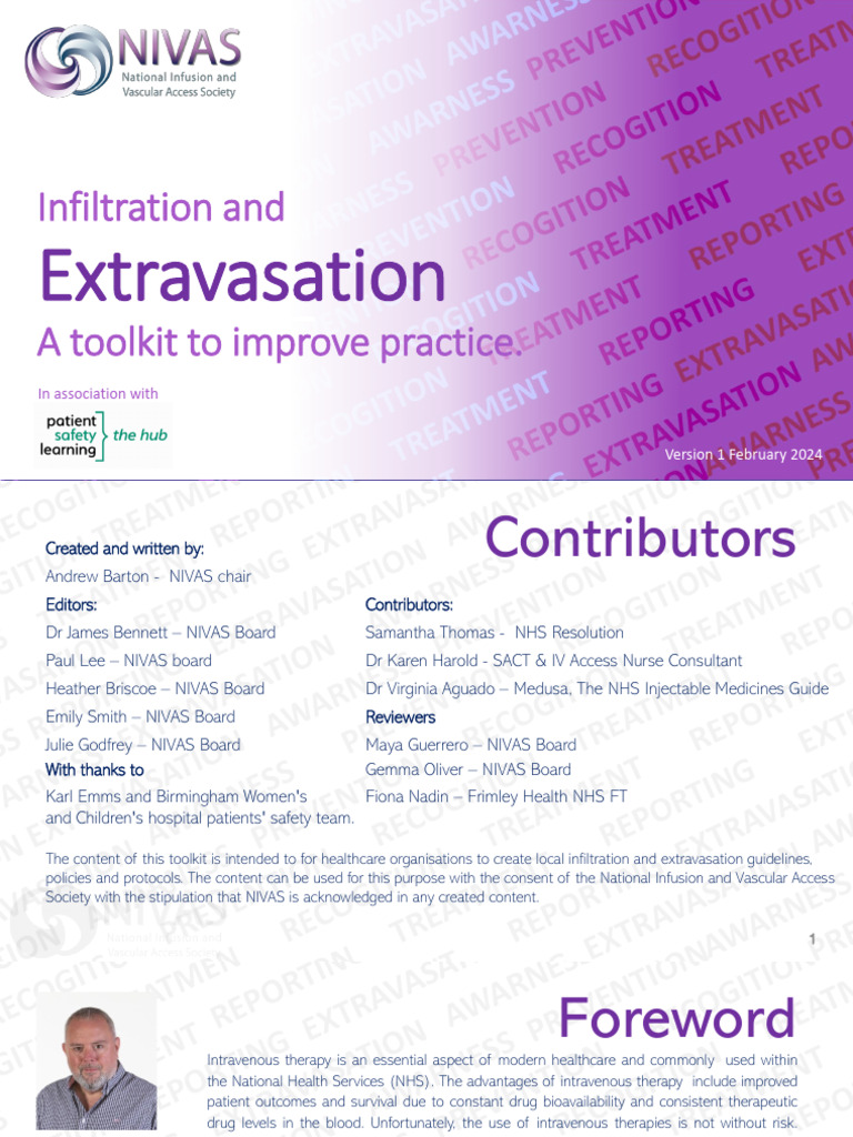 Infiltration and Extravasation Toolkit | PDF | Intravenous Therapy ...