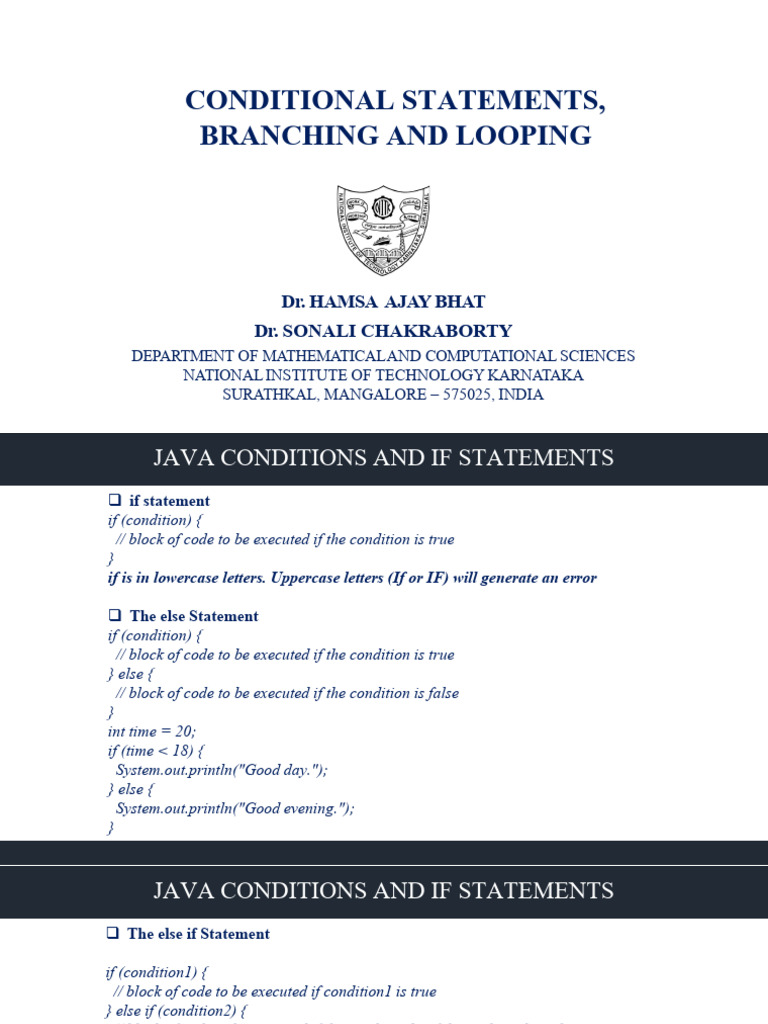 3. Conditional Statements, Branching and Looping (1) | PDF | Software Engineering | Computer ...