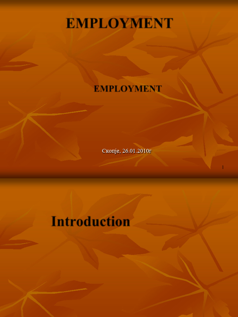 EMPLOYMENT Presentation English 01-2010 | PDF | Job Interview | Interview