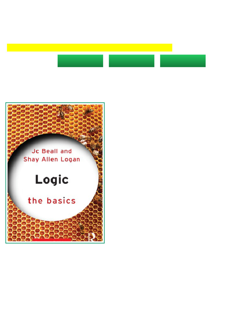 Logic The Basics 2nd Edition Jc Beall download full chapters | PDF