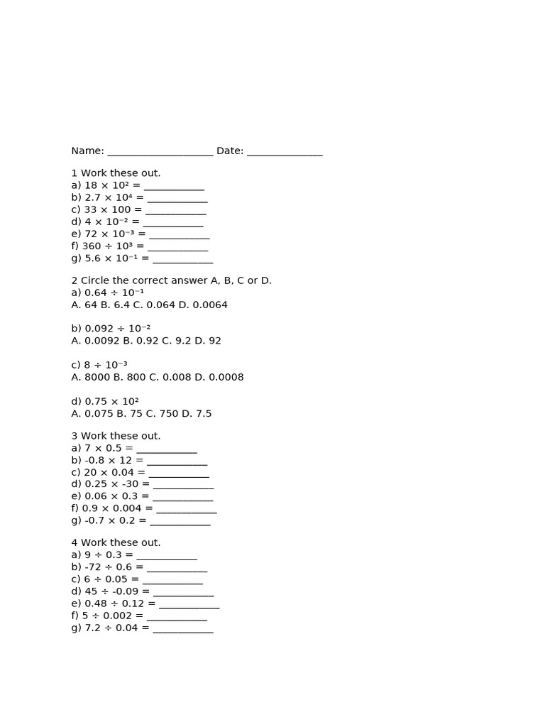 Mathematics Practice Unit3 Expanded | PDF | Rounding | Elementary ...