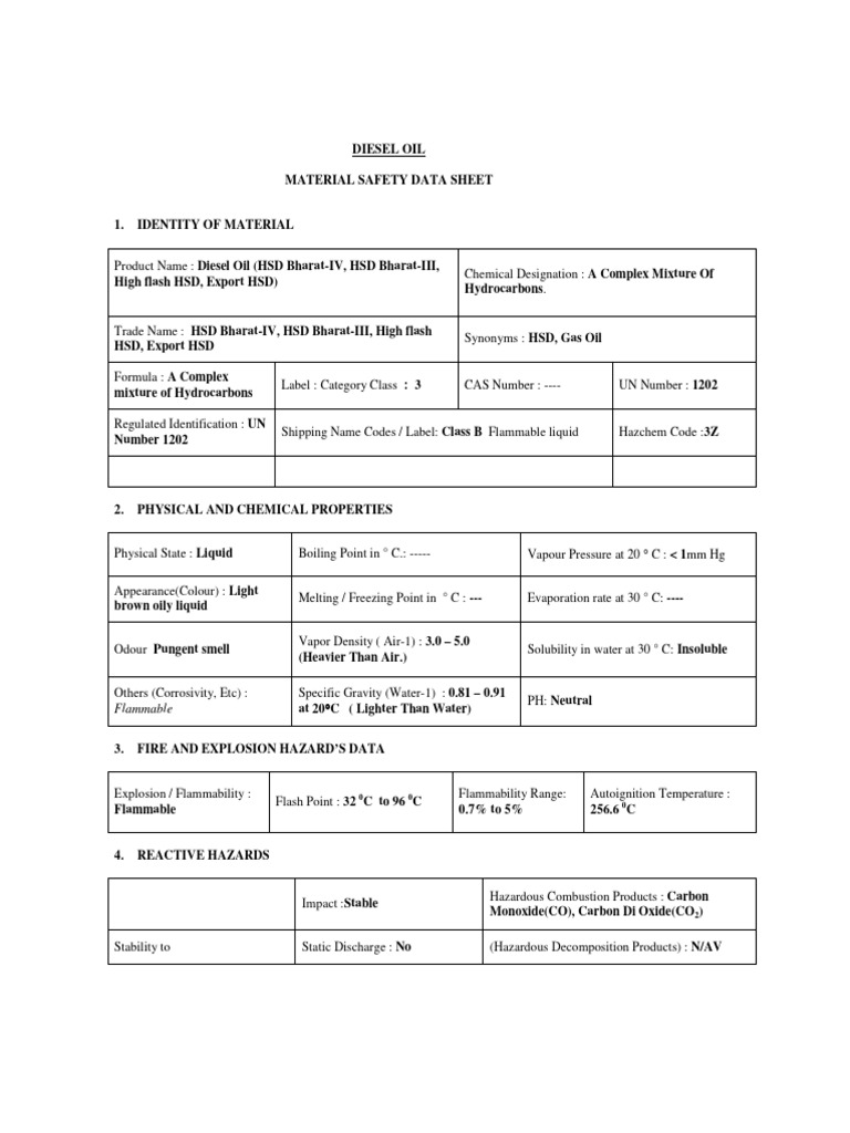 msds | PDF | Chemistry | Gases
