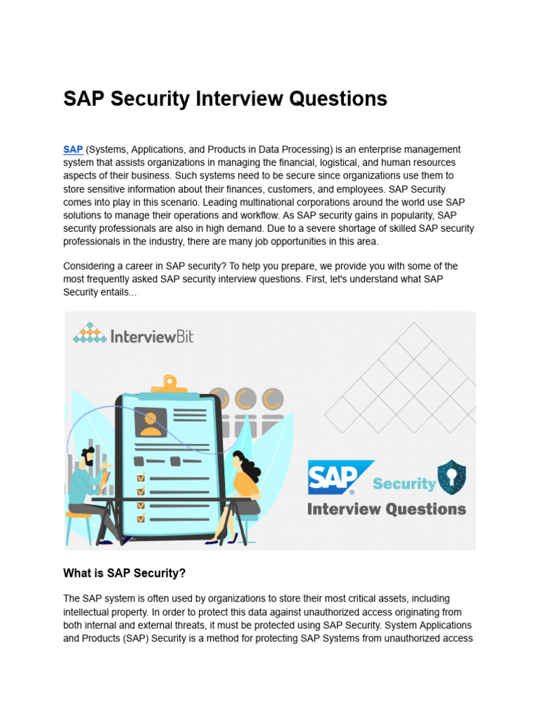 Essential SAP Security Interview Questions | PDF | Computer Security ...