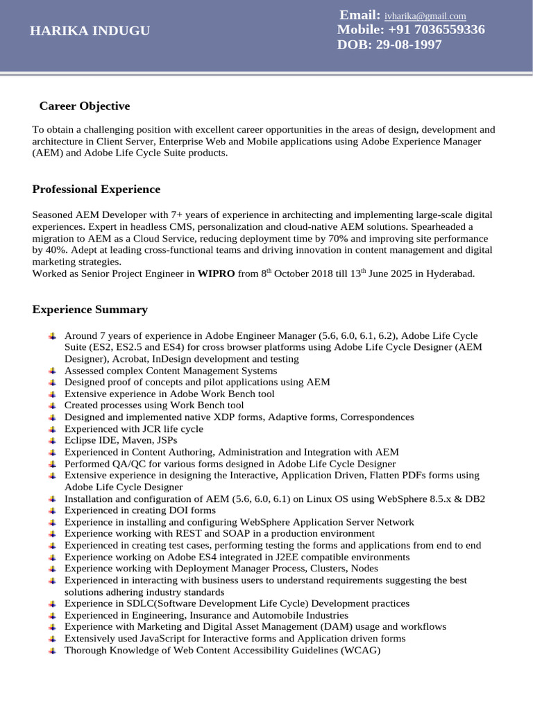Harika Adobe Experience | PDF | Ibm Db2 | Cloud Computing