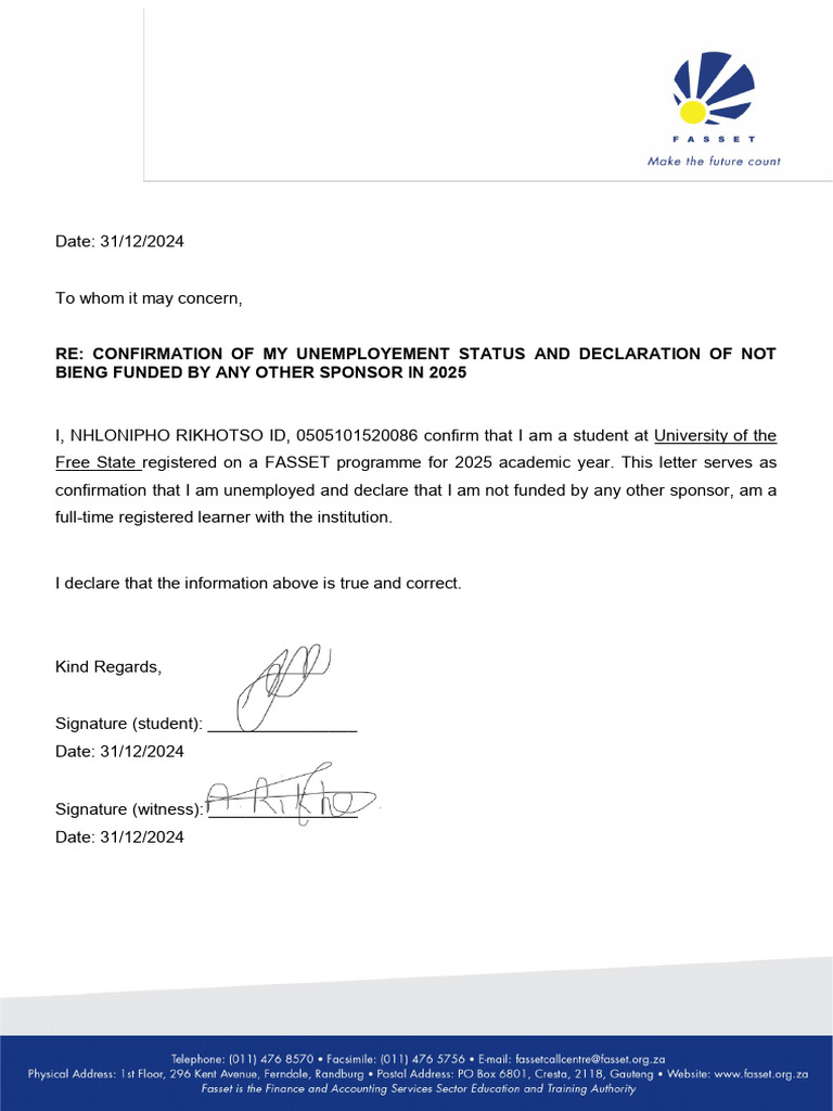 Unemployment Declaration | PDF