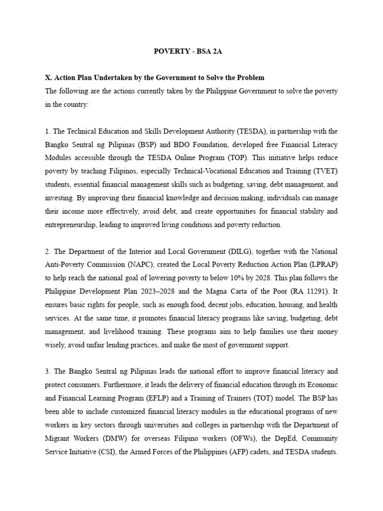 Action Plan (Ecodev) (1) | PDF | Poverty | Poverty & Homelessness